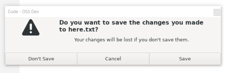 Dirty file dialog has Cancel button in the middle · Issue #110227 ...