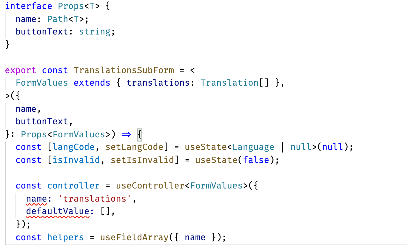 Typing for subforms/complex fields · Issue #6492 · react-hook-form ...