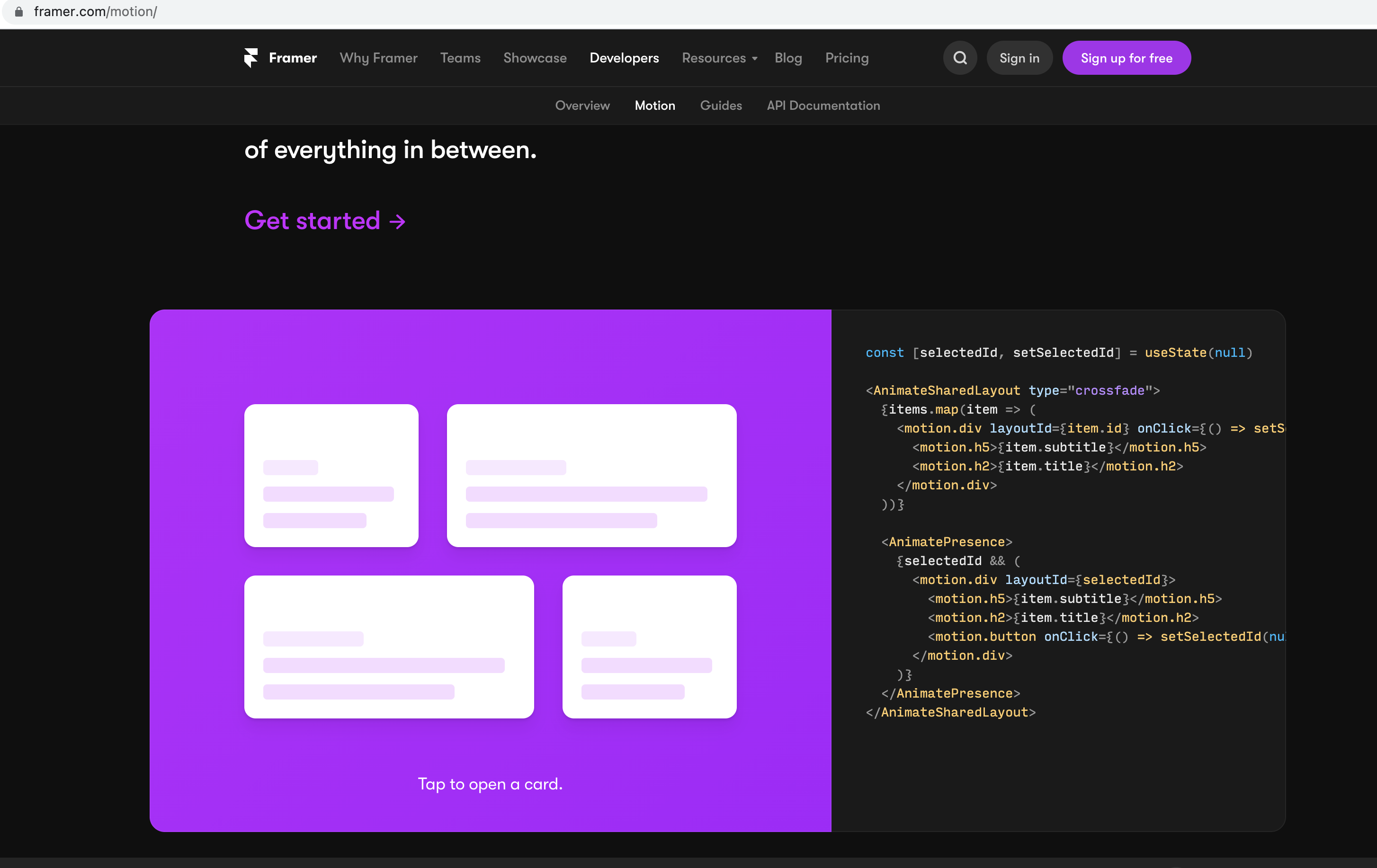 [FEATURE] No link to code example · Issue #1232 · framer/motion · GitHub