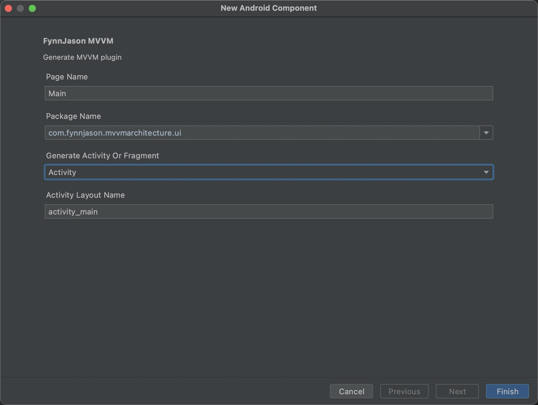 GitHub - FynnJason/mvvm_plugin: MVVM架构插件，可以一键生成Activity和Fragment代码