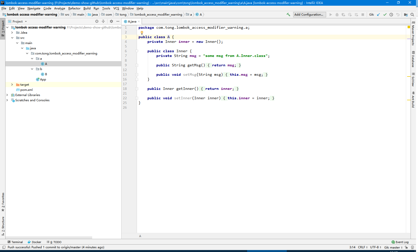 Error Warning When Using Inner Classes · Issue 541 · Mplushnikov Lombok Intellij Plugin · Github