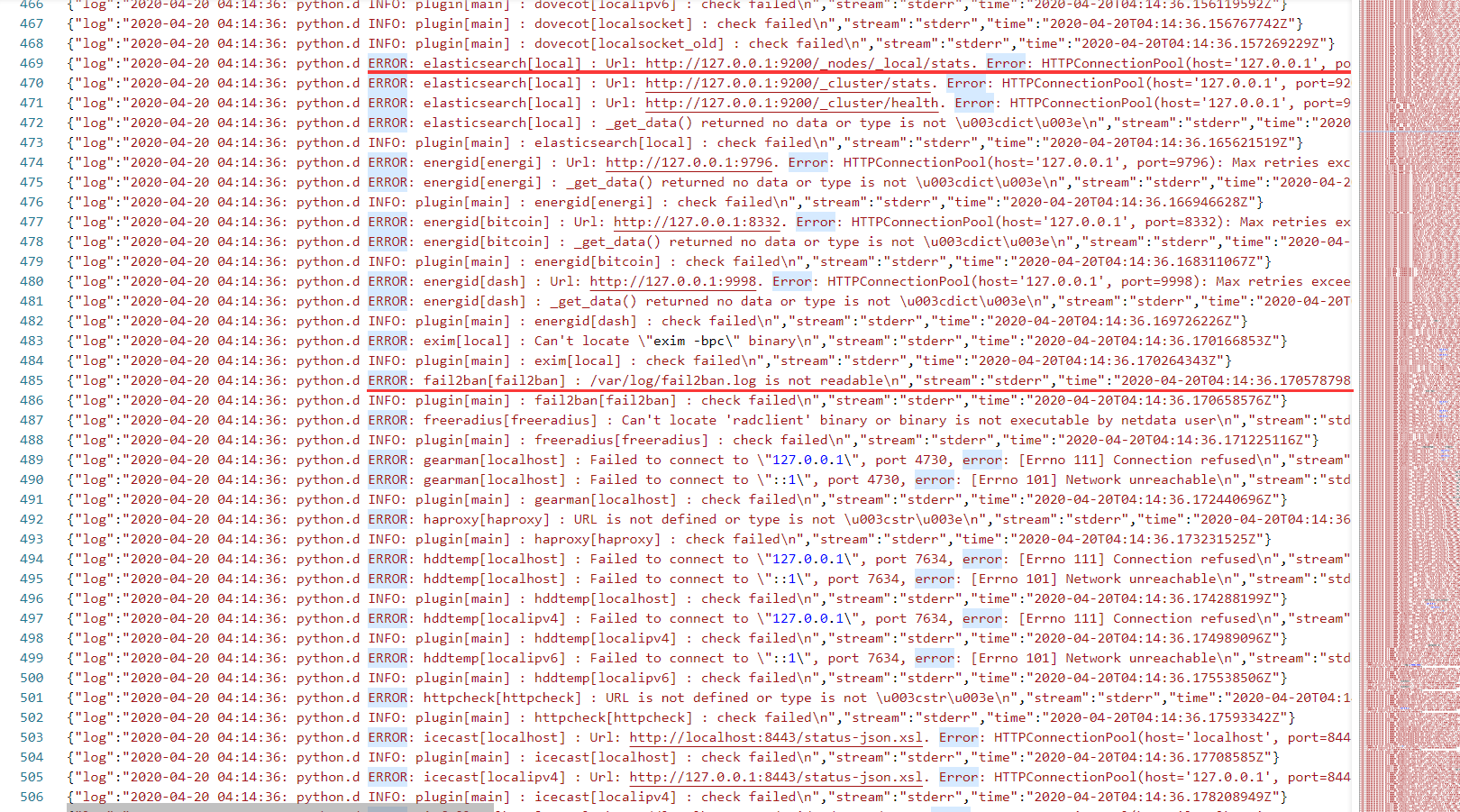 Found Many Error Logs When Using Docker For Deployment · Issue 8769 · Netdatanetdata · Github