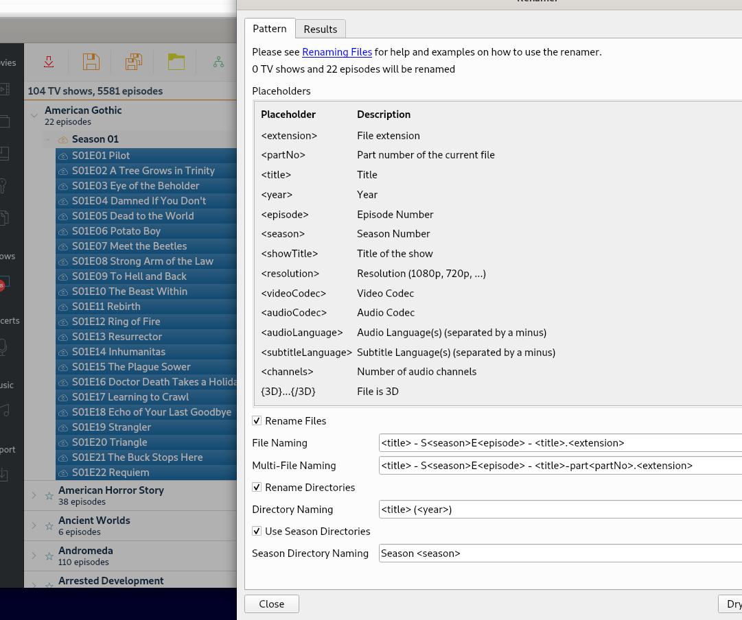 Renamer doesn't respect custom pattern · Issue #1401 · Komet/MediaElch · GitHub