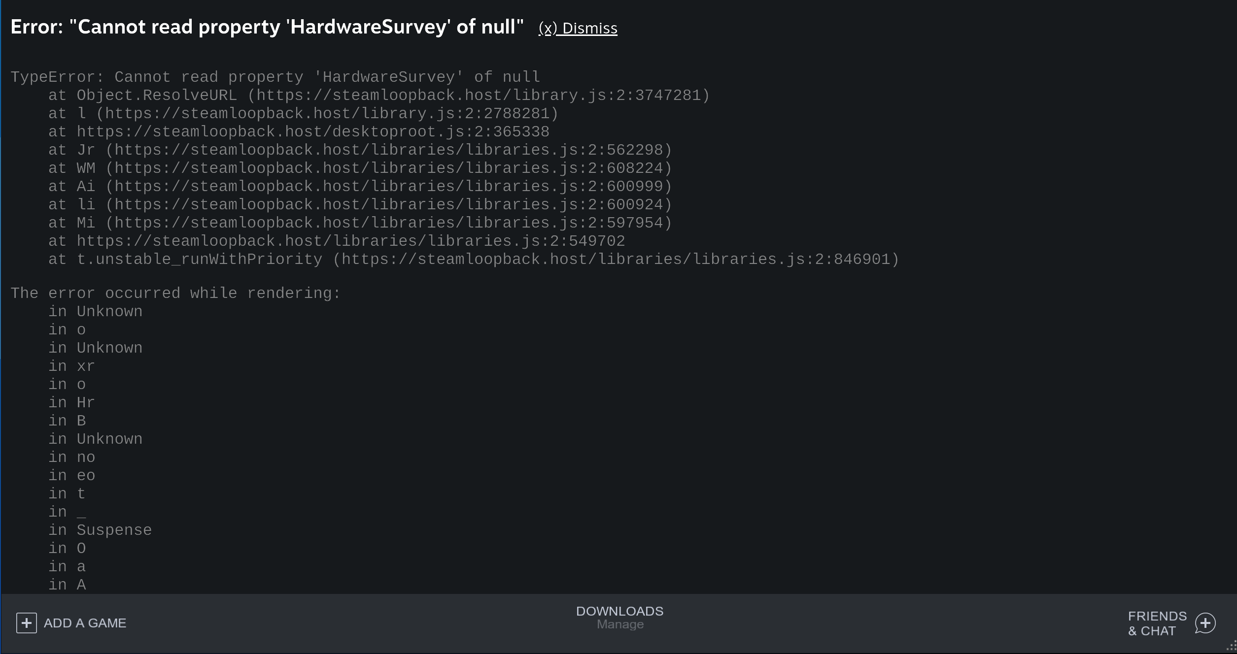 Hardware survey seems to error out · Issue #9073 · ValveSoftware/steam ...