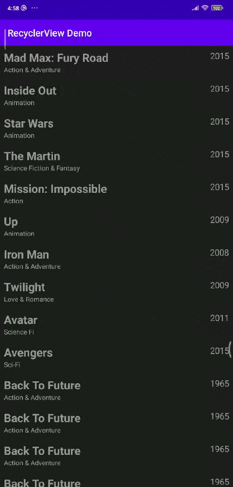 GitHub - saugatrai33/RecyclerViewDemo: Using RecyclerView in Android.