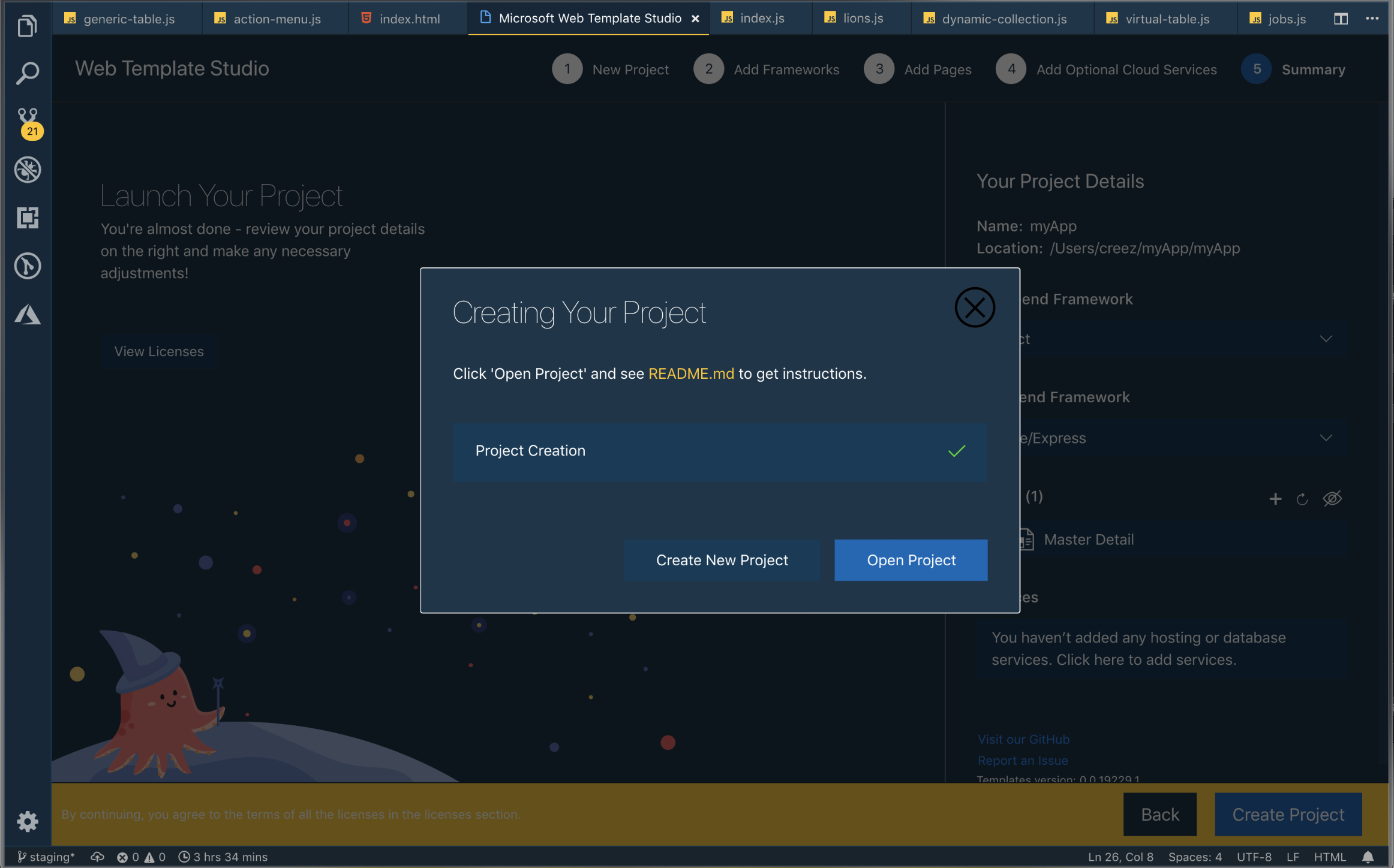 Add close button on the "Creating Your Project" modal · Issue #1140 ...