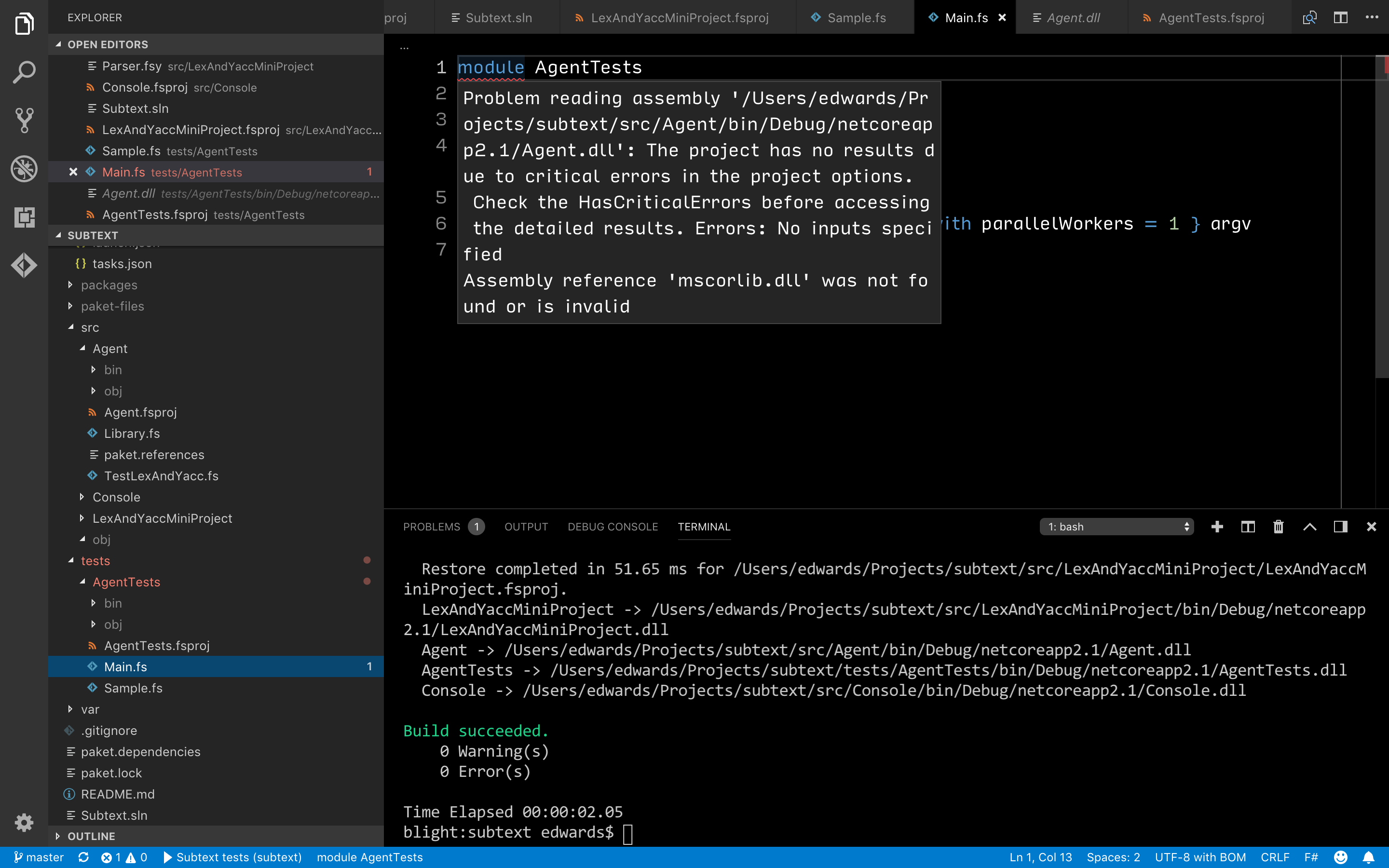 "Problem reading assembly" after `dotnet build` succeeds · Issue #924 · ionide/ionide-vscode ...