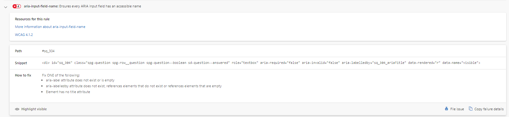 Accessibility Issue for a Required Checkbox: Ensures every ARIA input field has an accessible ...