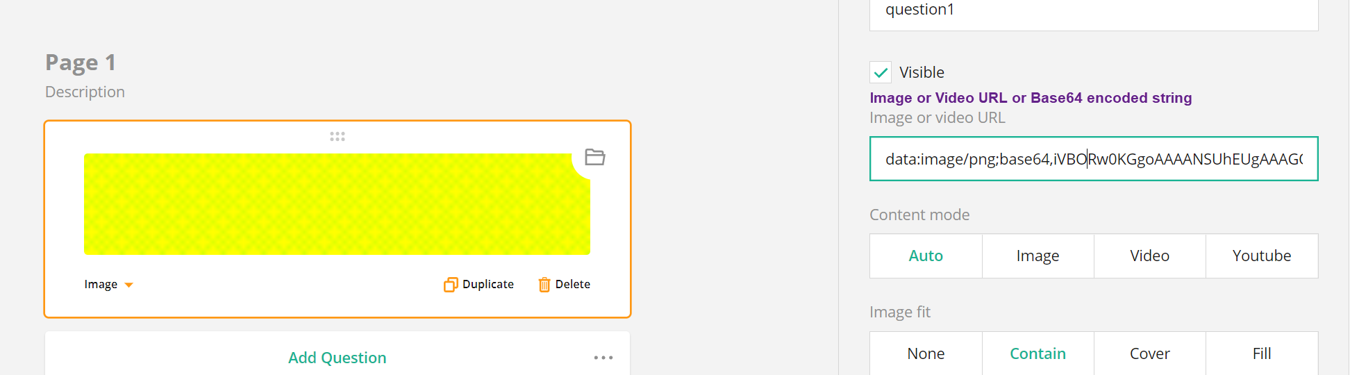 Image Image Picker Questions Rename The Property To Image Or Video Url Or Base64 Encoded 