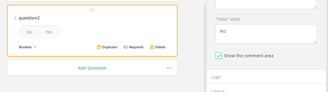 Comments: the showCommentArea property doesn't work for Boolean & matrices questions · Issue ...