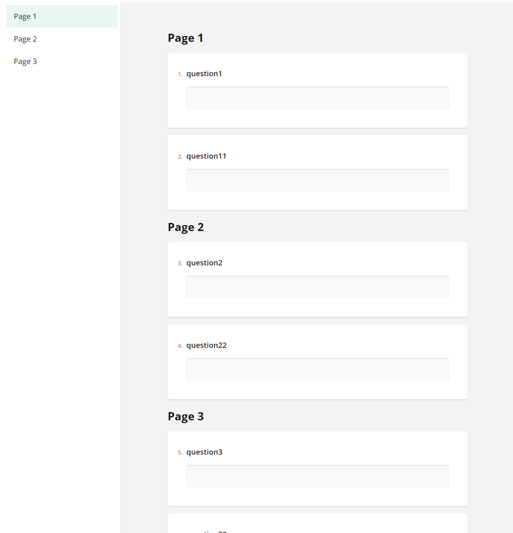 Table Of Contents - Preserve the page structure even if a survey renders all questions on a ...