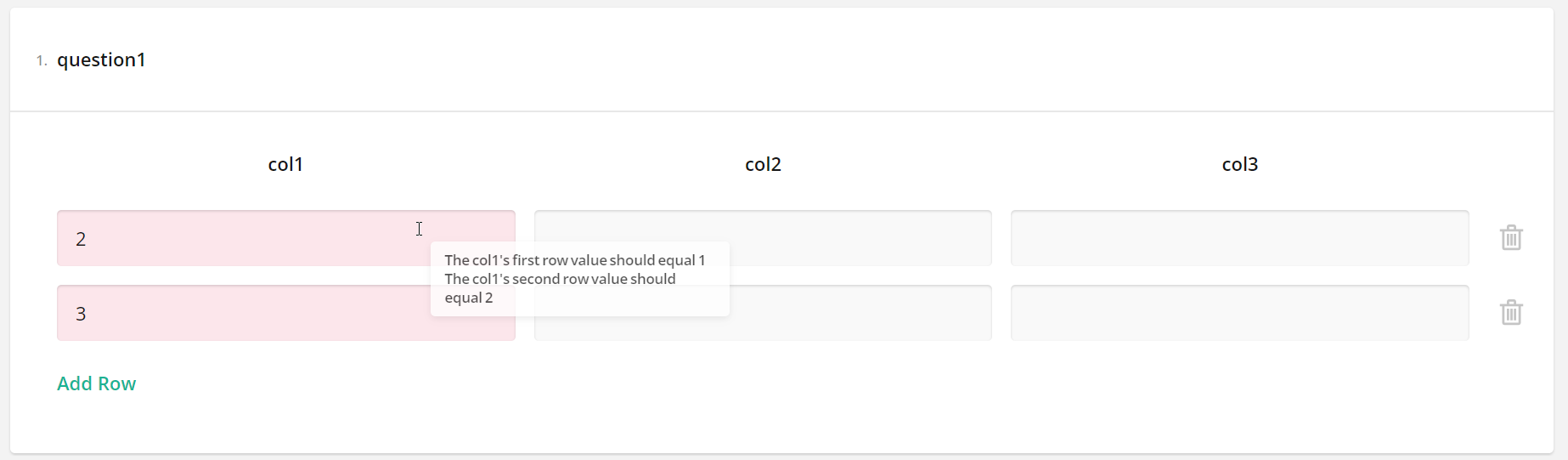 Matrix Validation - Display errors at the level of a matrix column · Issue #6613 · surveyjs ...
