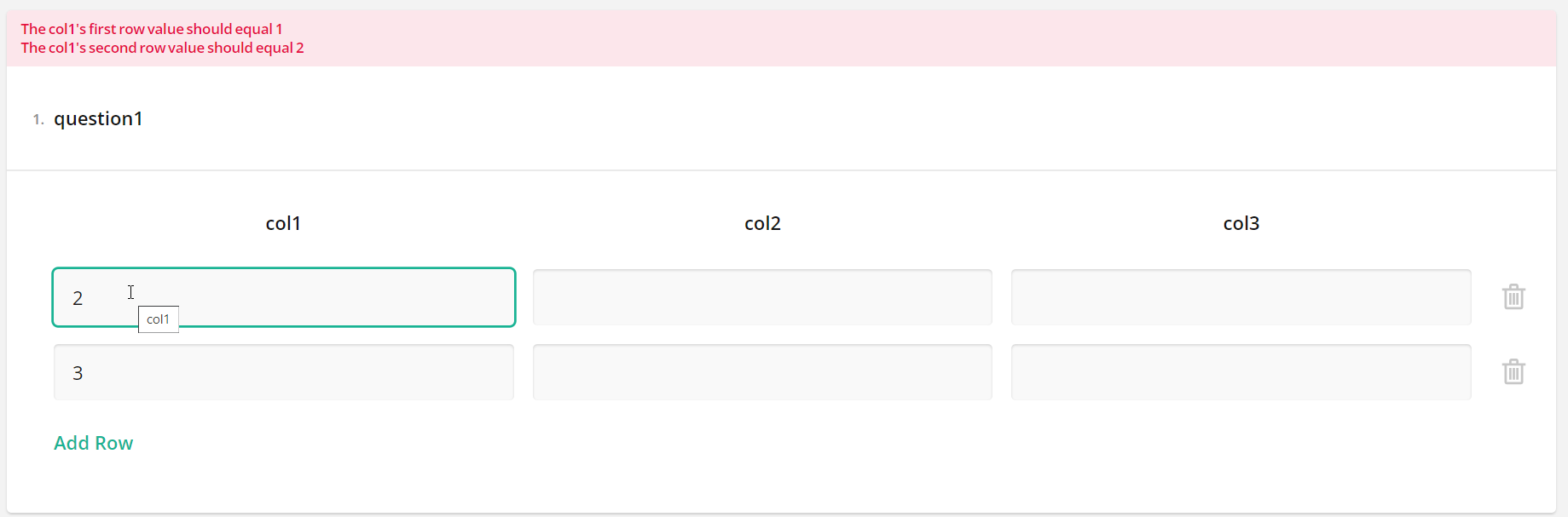 Matrix Validation - Display errors at the level of a matrix column · Issue #6613 · surveyjs ...