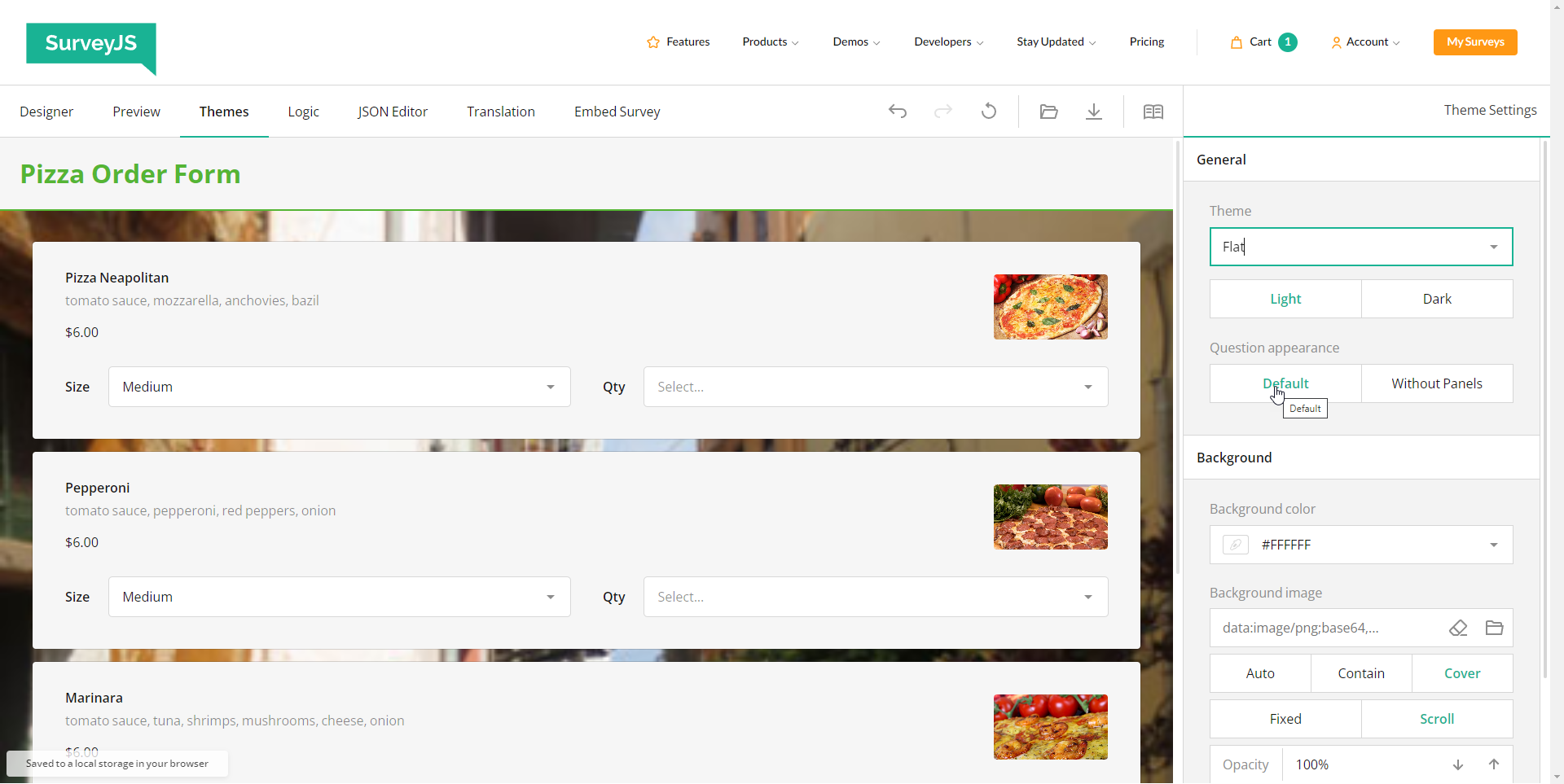 Theme Editor A Background Image Is Not Reset When Selecting Another Theme · Issue 4744 