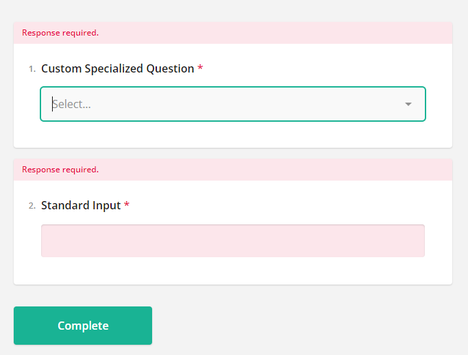 Custom Components A Questions Input Field Is Not Highlighted When It Contains An Invalid Value