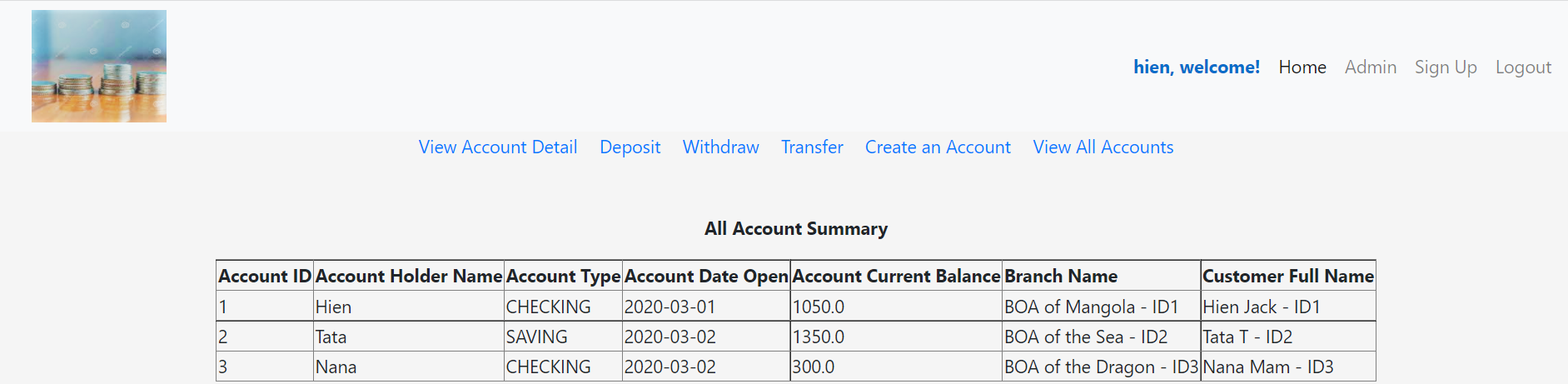 GitHub - hienHana/OnlineBank: Online Banking project prototype using ...
