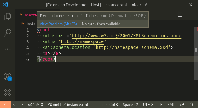 `PrematureEOF` caused by an empty referenced XSD is not aggregated to the schema reference ...