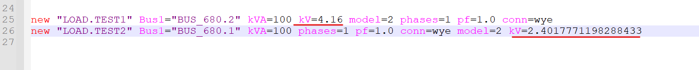 Load Component - Wrong Voltage Definition on DSS Card if load is single-phase in Y configuration ...
