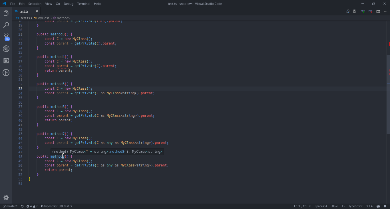 Type, retrieved via function using generic class instance, loses its type information only when ...