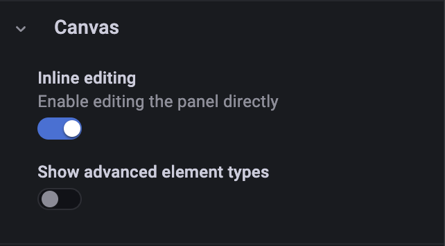 Canvas: Add canvas editor options to inline editor · Issue #55327 · grafana/grafana · GitHub