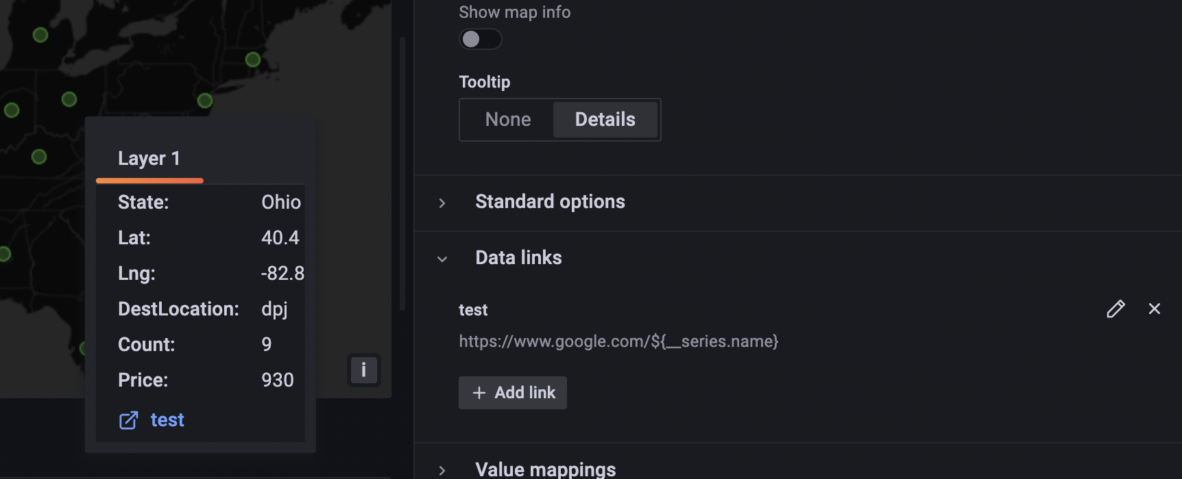 Feature request: geomap action on click marker · grafana grafana · Discussion #37757 · GitHub