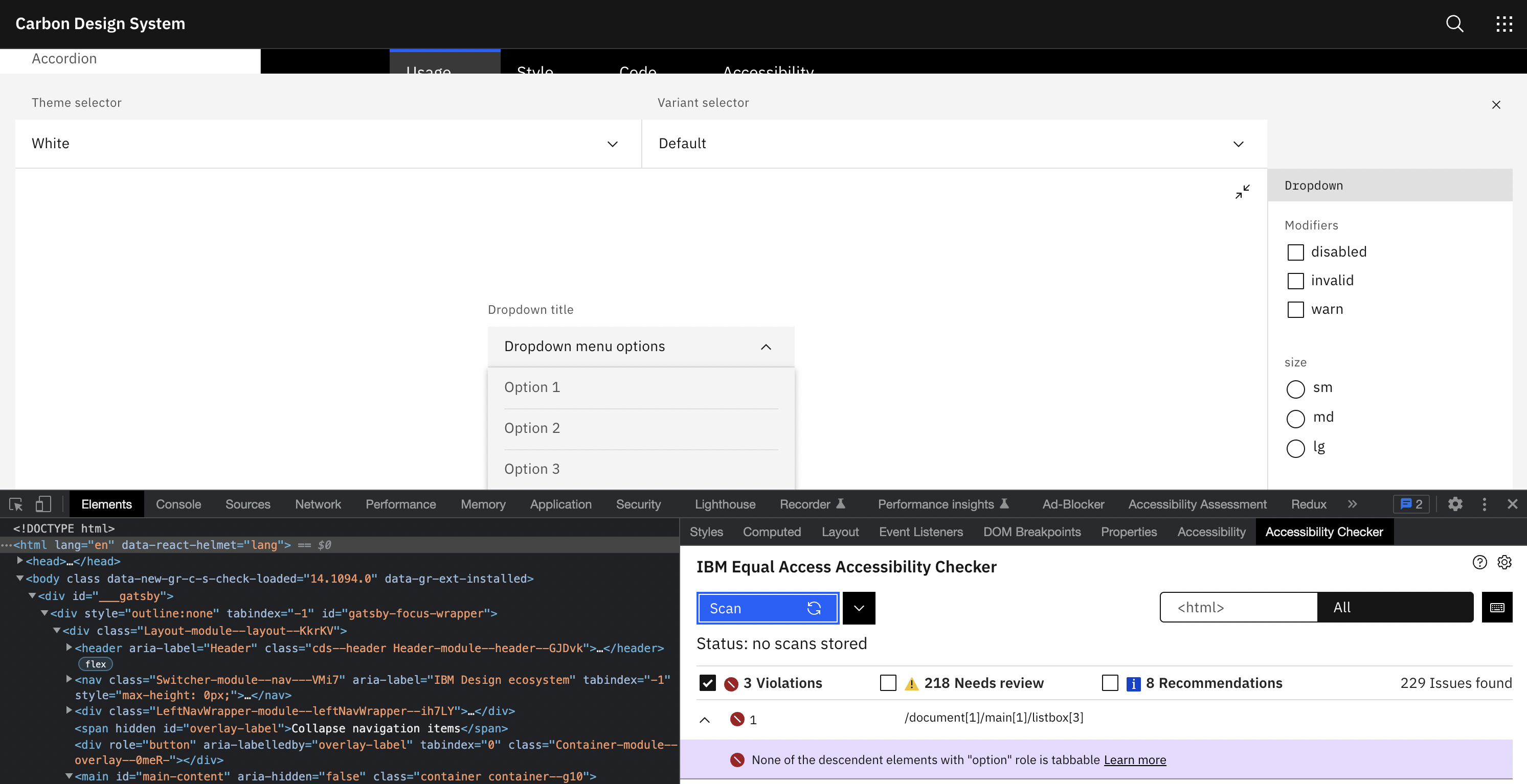 [a11y] Dropdown Has Critical Violation When The Dropdown List Is Open None Of The Descendent
