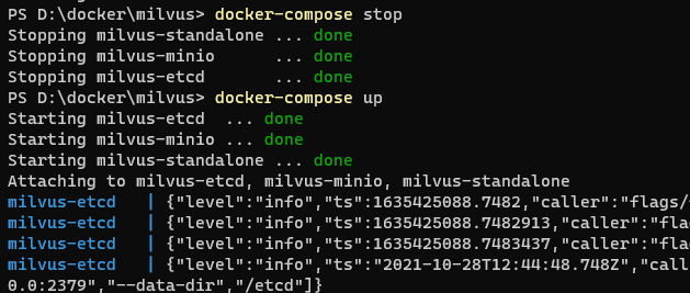 [BUG]: 当milvus容器重启后, 搜索相似图片会失败一直卡着 · Issue #856 · milvus-io/bootcamp · GitHub