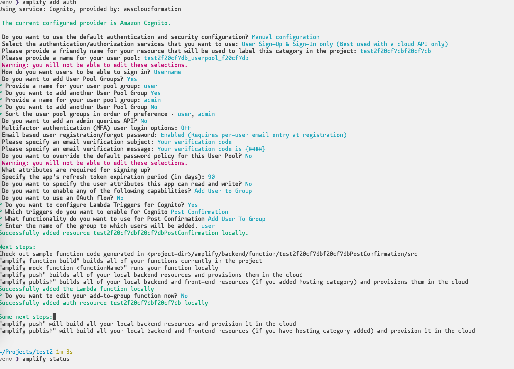 Auth Trigger Isnt Config In Cognito User Pool When Amplify Push · Issue 7561 · Aws Amplify