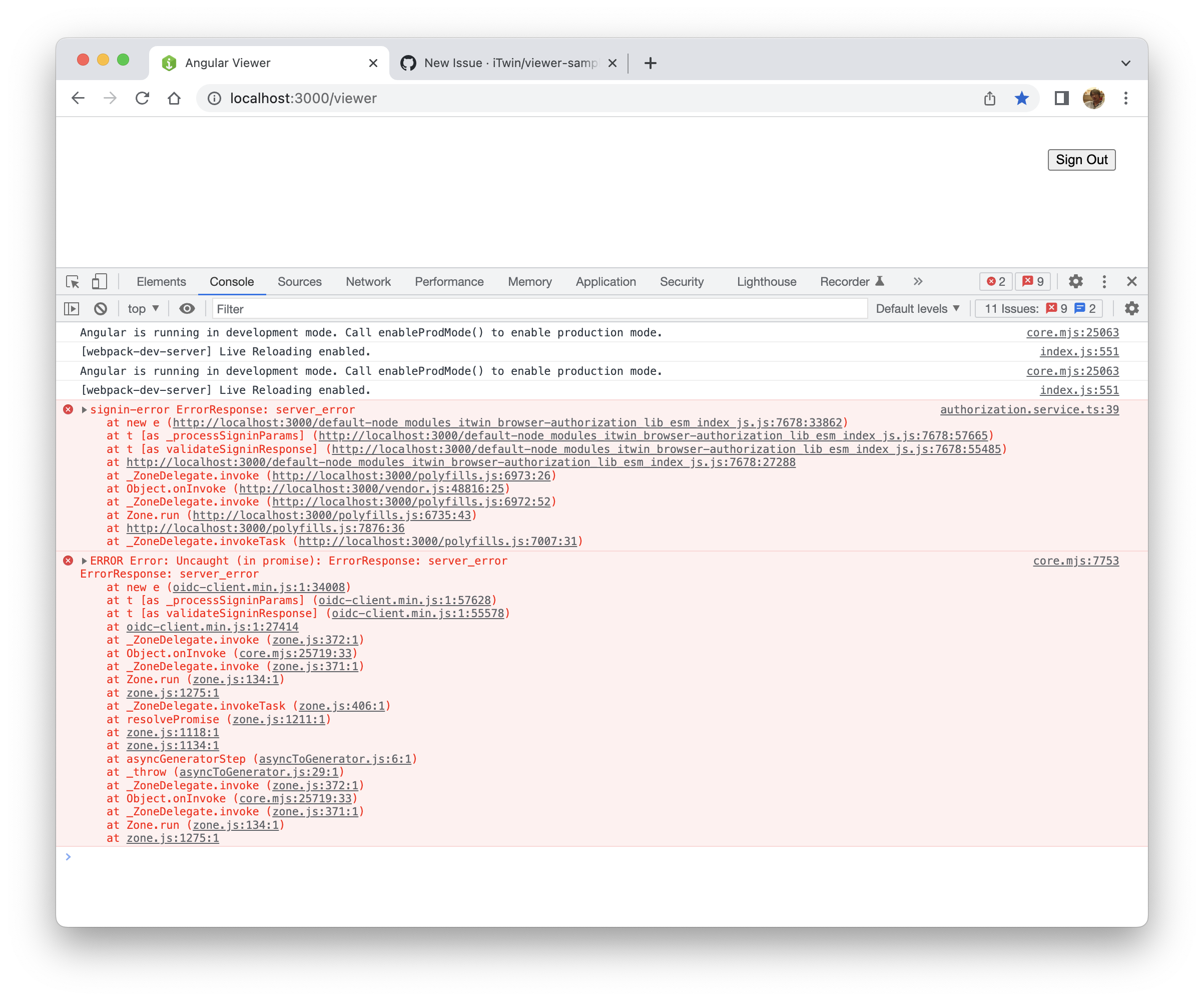 Signinpopup Implementation · Issue 18 · Itwinviewer Sample Angular · Github 
