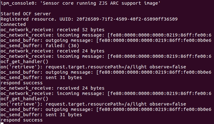 [ocf] OcfClient.js can't connect to OcfServer · Issue #1194 · intel/zephyr.js · GitHub