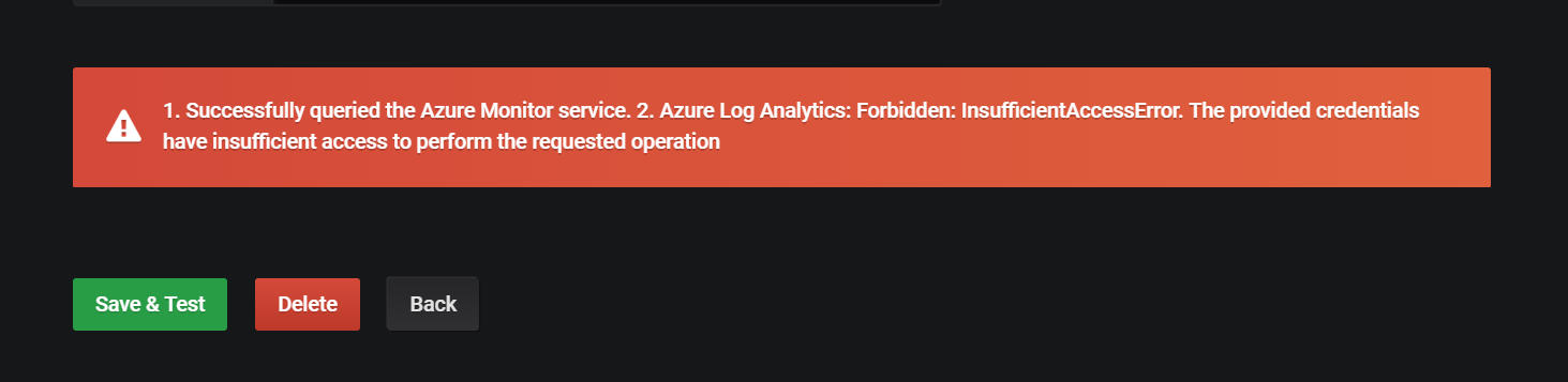 Log Analytics Is Not Working Some Issue With Oauth2 · Issue 76 · Grafanaazure Monitor