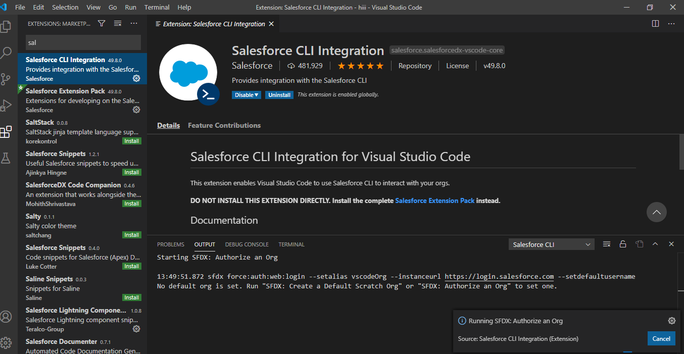 Unable to Deploy Source to Org and Unable to Authorize Org. If have Default org used we can ...