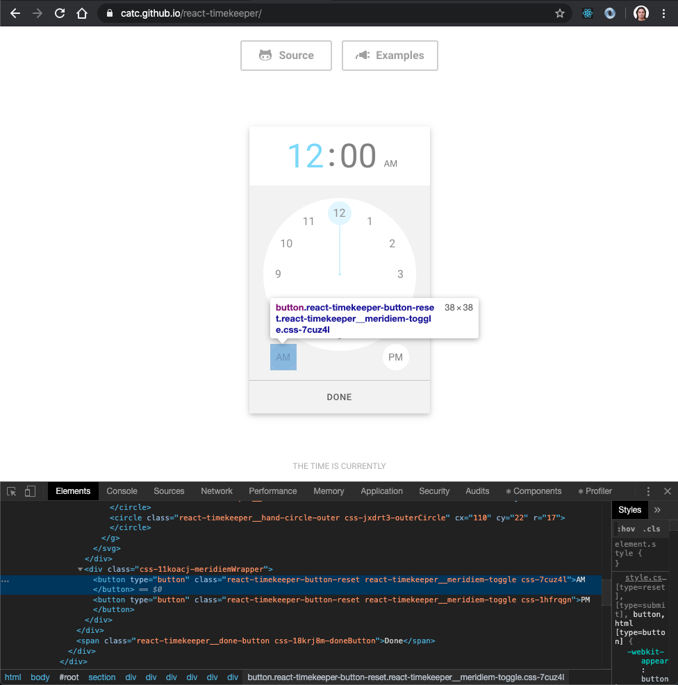broadly theme and style timekeeper · Issue #43 · catc/react-timekeeper ...