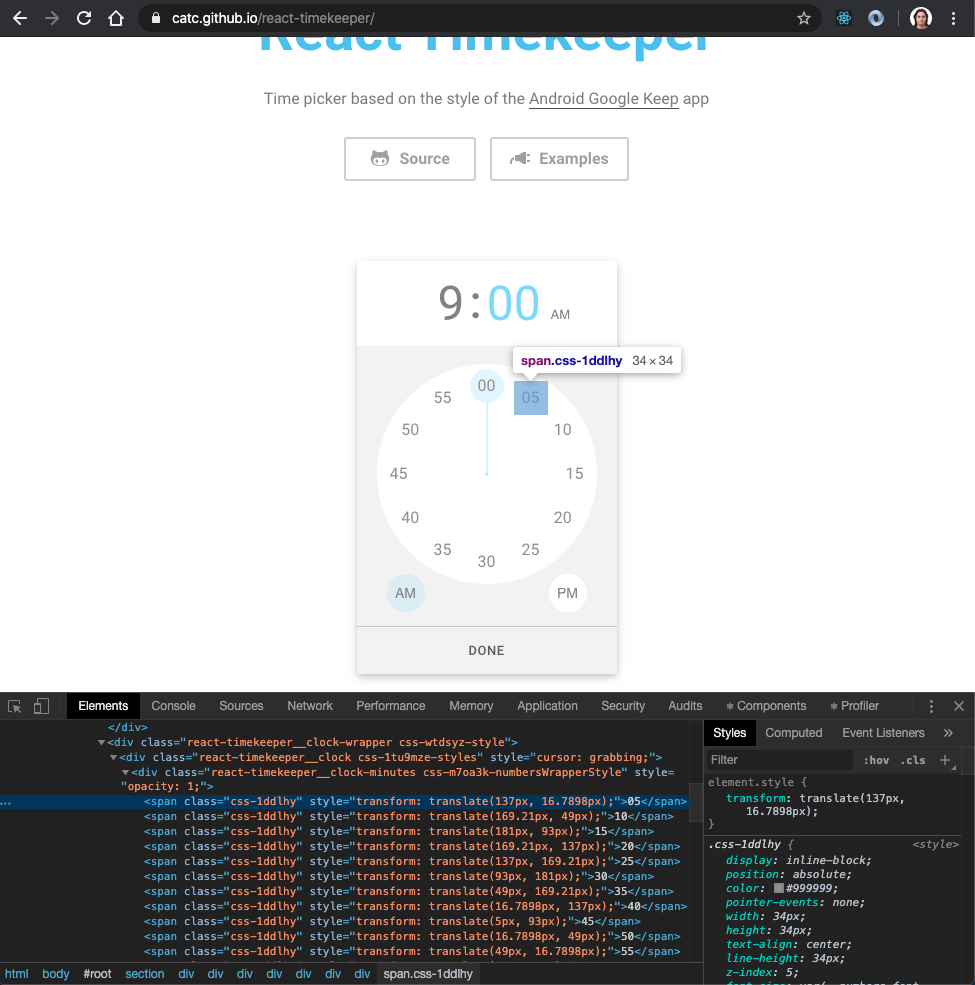 broadly theme and style timekeeper · Issue #43 · catc/react-timekeeper ...