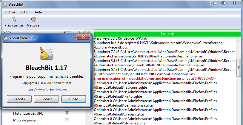 Firefox/Error in execution of · Issue #238 · bleachbit/bleachbit · GitHub