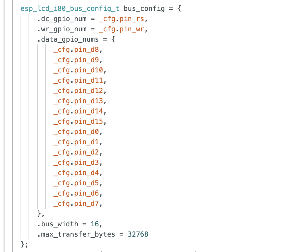 How can i use Bus_Parallel16 directly from LovyanGFX · Issue #244 · lovyan03/LovyanGFX · GitHub
