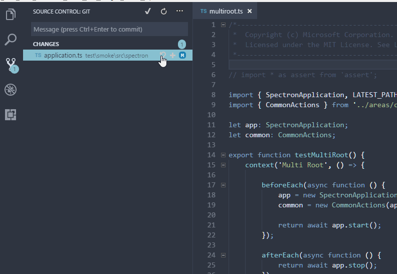 Broken stage button in SCM viewlet · Issue #31022 · microsoft/vscode · GitHub