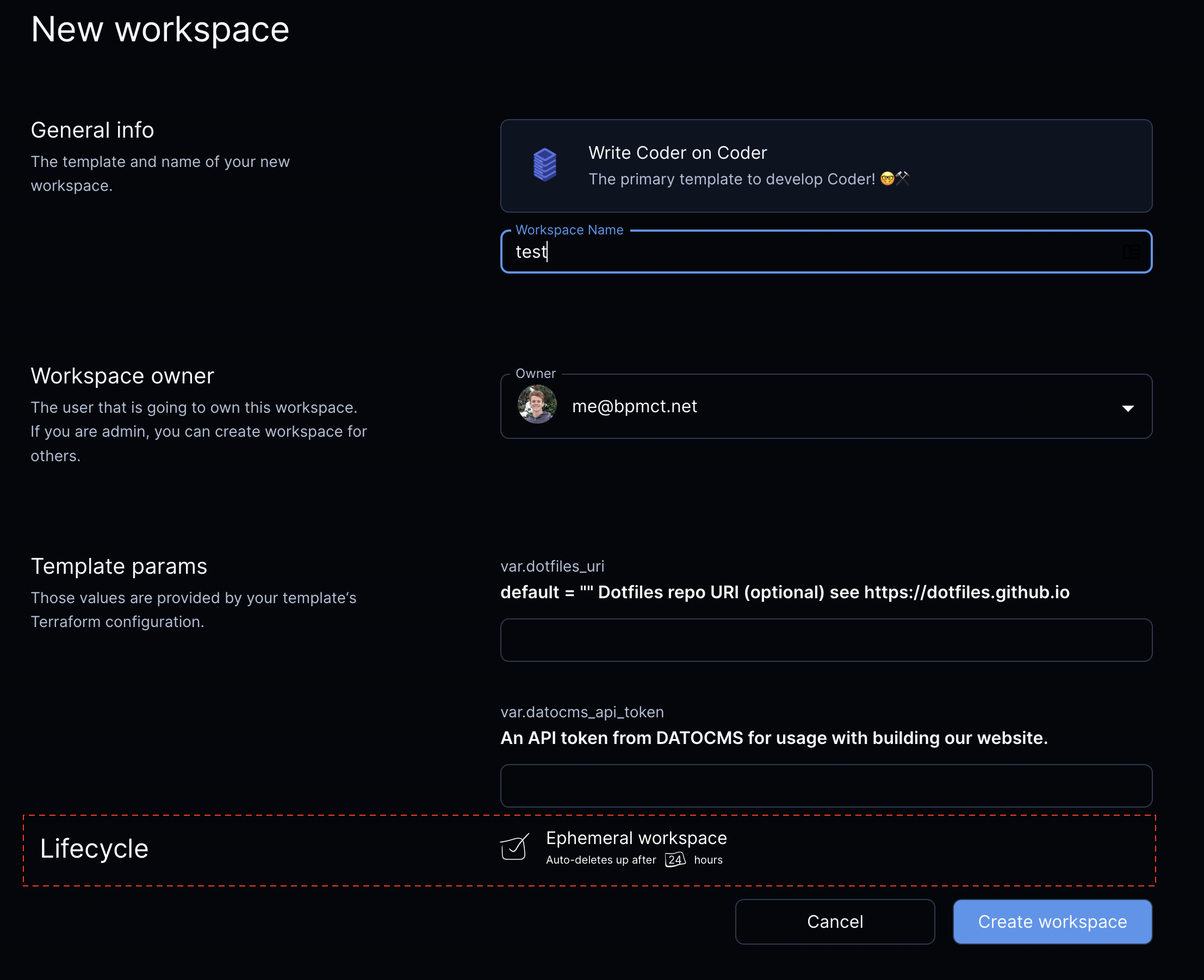 scheduling: ephemeral workspaces that auto-delete · Issue #5572 · coder/coder · GitHub