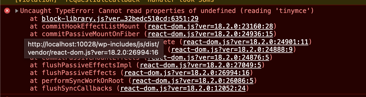 Product Block Editor: FreeForm block not working - Tinymce error · Issue #38118 · woocommerce ...