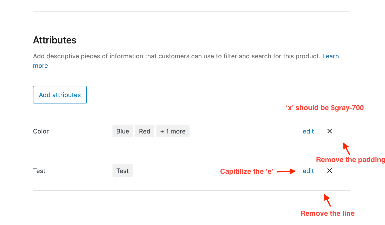 Product Block Editor Styling Updates Within Attribute List · Issue 39224 · Woocommerce