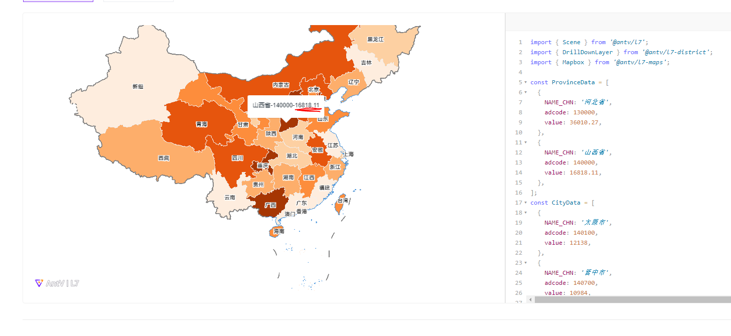 钻取地图地市数据配置无效 · Issue #442 · antvis/L7 · GitHub