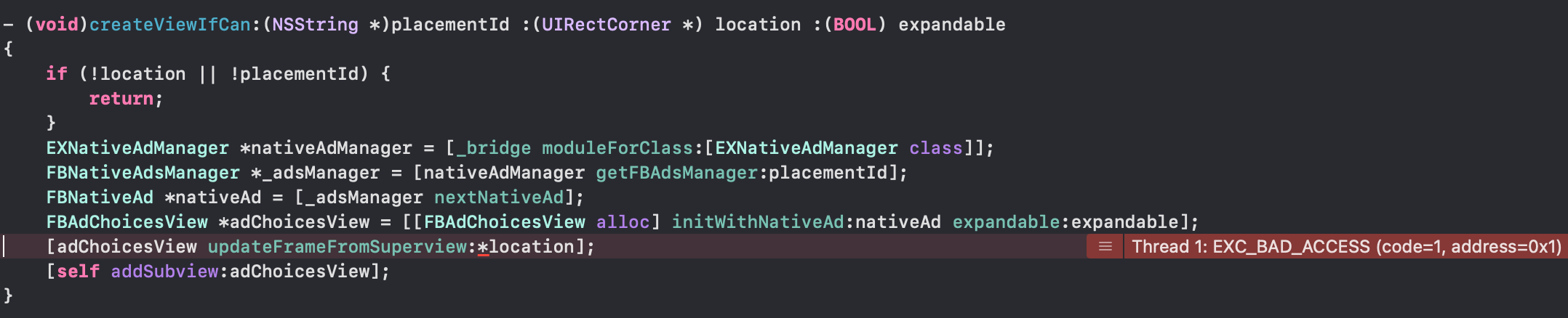 Crash on iOS using AdChoiceView · Issue #286 · callstack/react-native-fbads · GitHub