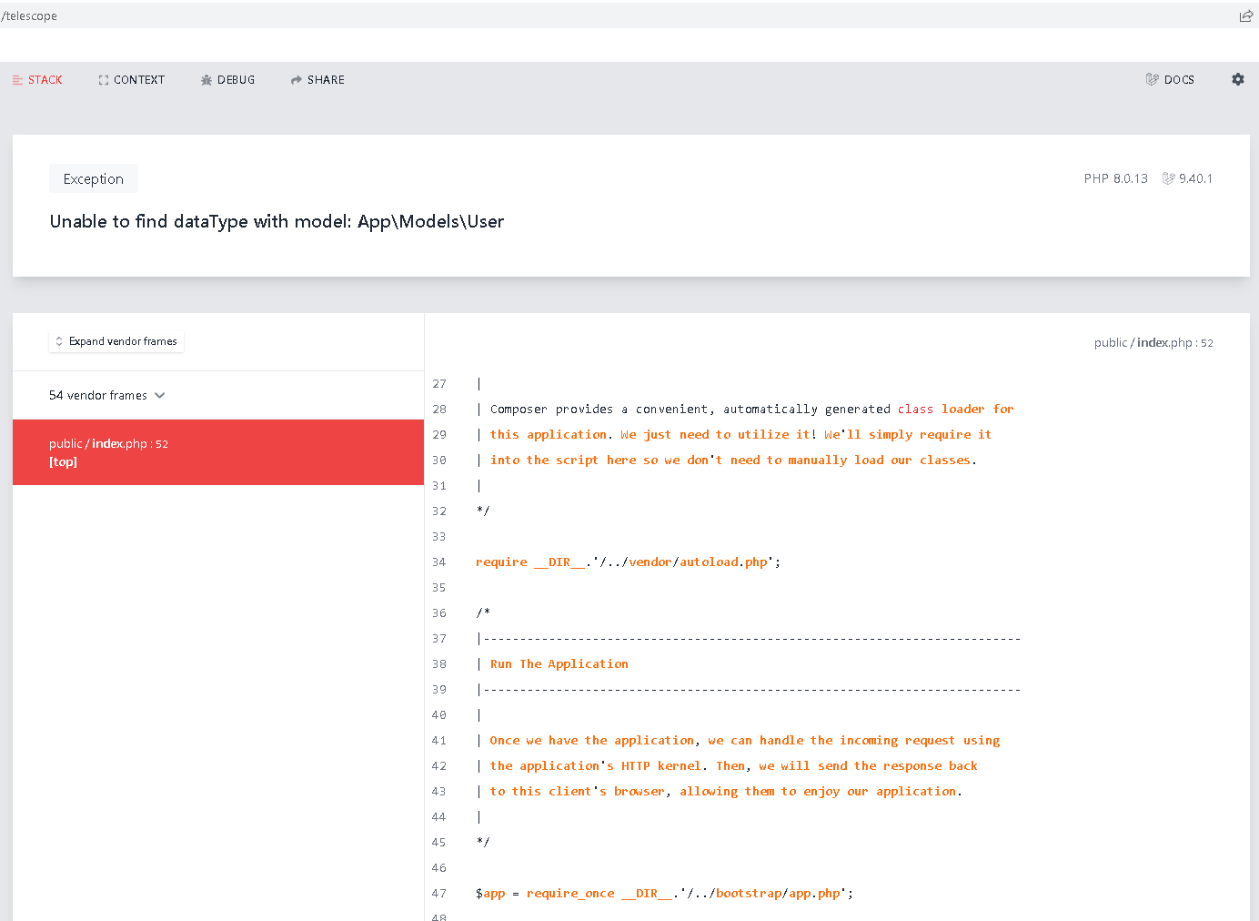 Voyager wih the Laravel Telescope (Laravel Eco system, not only the Telescope) · Issue #5693 ...