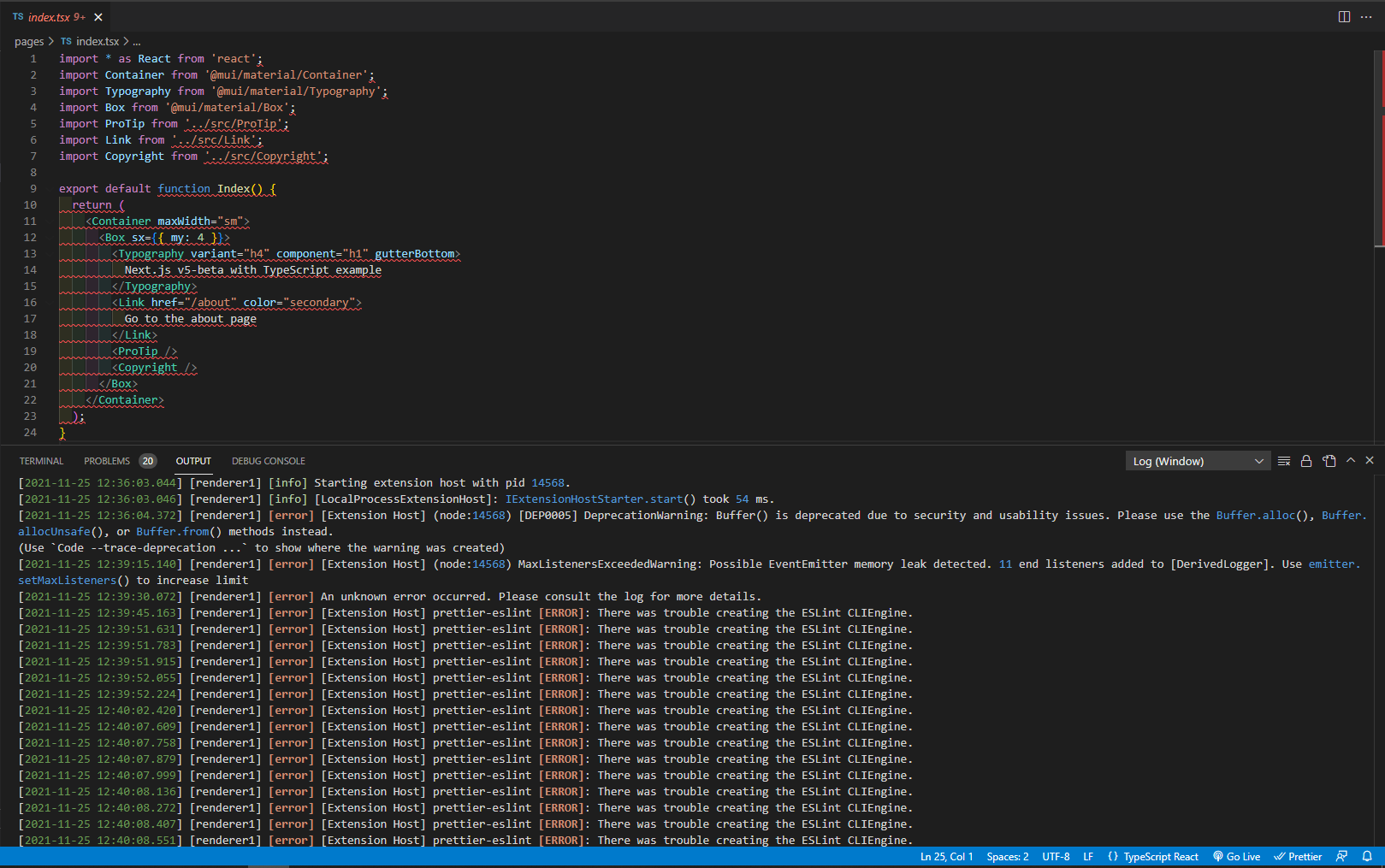 GitHub Ownchoice bug vs code prettier eslint Prettier eslint Error 