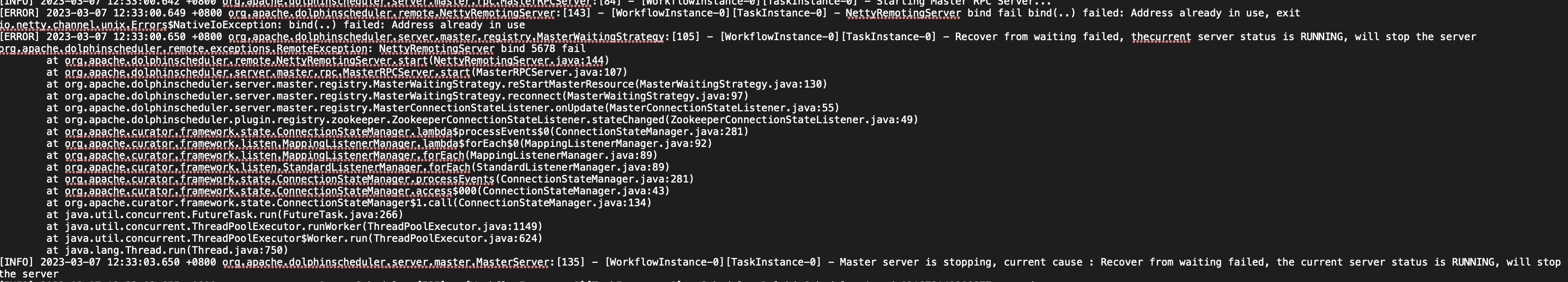 [Bug] [Master] MASTER server failover failed！ · Issue #13686 · apache/dolphinscheduler · GitHub