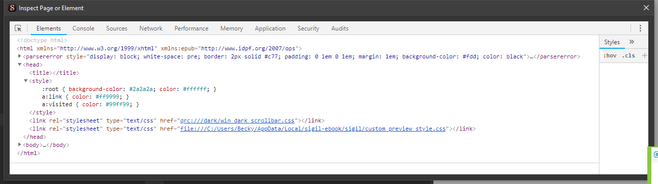 Error in preview window after css injection · Issue #489 · Sigil-Ebook ...