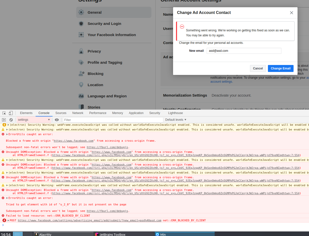 ad account settings in Facebook does not work · Issue #1390 · minbrowser/min · GitHub