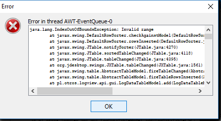 Error window spam + IndexOutOfBoundsException · Issue #557 · otros ...