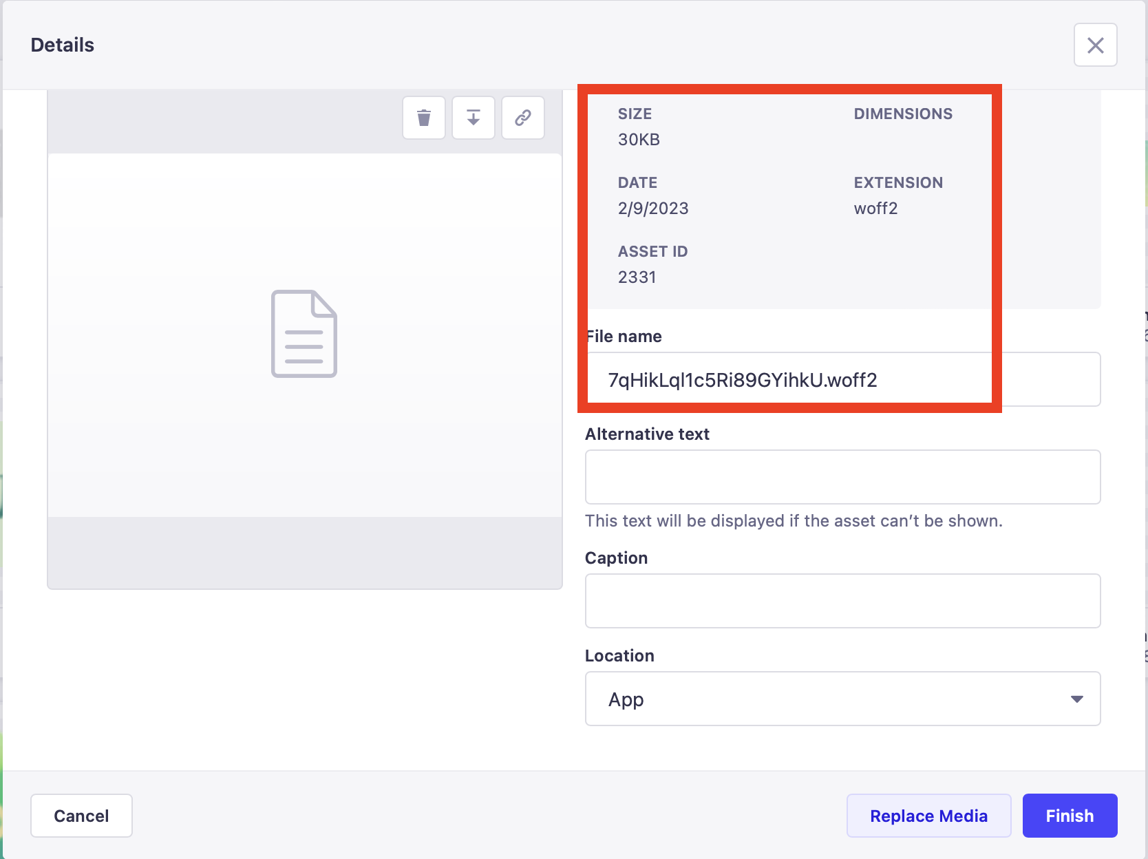 Media Library's replace file feature is not working on "non-media file ...
