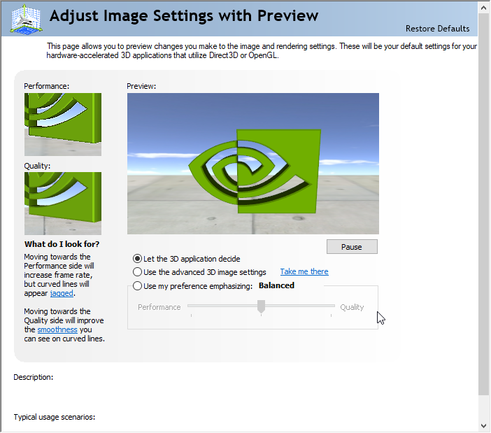The NVIDIA driver lets you override application settings, which can ...